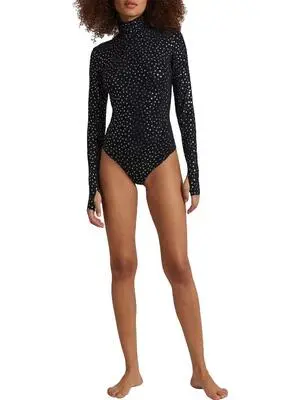 Commando Commando Classic Turtleneck Thong Bodysuit Silver Star