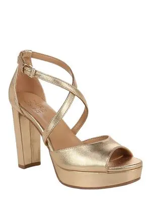 Naturalizer Naturalizer Melody Platform Strappy Sandals Dark Gold Leather