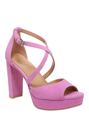 Naturalizer Naturalizer Melody Platform Strappy Sandals Wild Rose Pink Suede