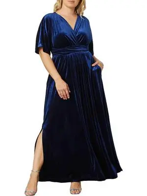 KIYONNA Verona Velvet Gown - Nocturnal Navy