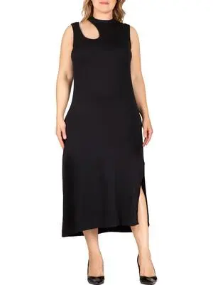 STANDARDS & PRACTICES Cutout Sleeveless Midi Dress - Black