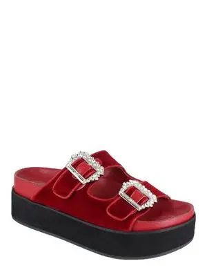 ZIGI Rosalinda Platform Slide Sandal Red
