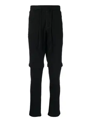 GREG LAUREN Drawstring Cotton Track Pants - Black