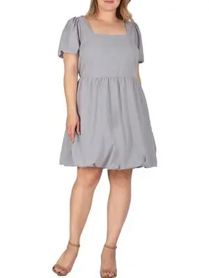 STANDARDS & PRACTICES Standards & Practices Puff Sleeve Bubble Hem Dress