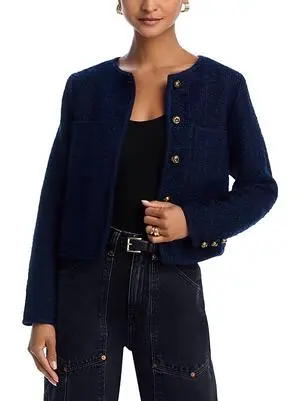 Aqua Aqua Tweed Jacket Dark Navy