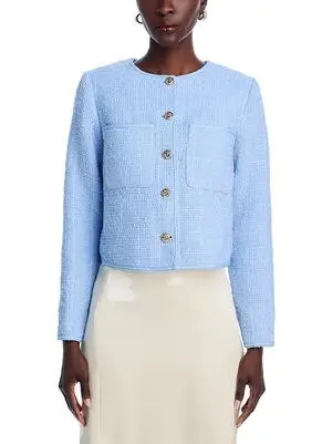 Aqua Aqua Tweed Jacket Light Blue
