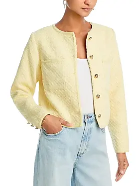 Aqua Aqua Tweed Jacket Pale Yellow