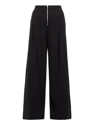 Proenza Schouler High-rise Wide-leg Wool-blend Pants - Black