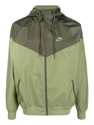 Nike Embroidered-logo Zip-up Hooded Jacket - Green