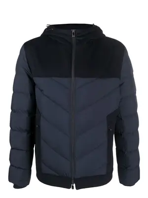 Corneliani Hooded Padded-design Jacket - Blue