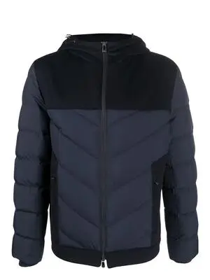 Corneliani Padded Jacket With Hood - Blue