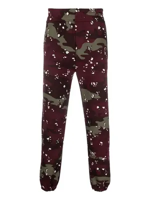 Maison Kitsuné Camouflage-print Cotton Joggers - Red