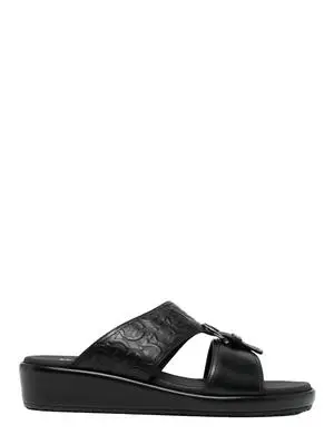 FERRAGAMO Murray Leather Sandals - Black