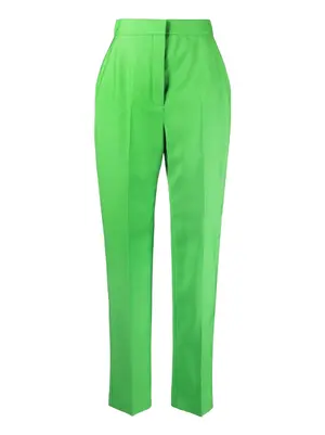 Alexander McQueen Wool Cigarette-cut Trousers - Green