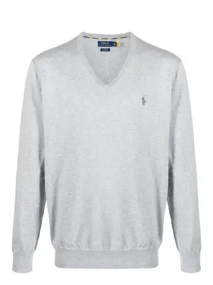 Polo Ralph Lauren Embroidered Pony Knit Jumper - Grey