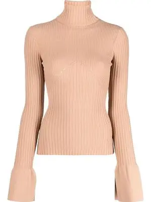 ANDREĀDAMO Ribbed Roll-neck Jumper - Neutrals