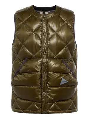 AND WANDER Diamond Quilted Vest - Green