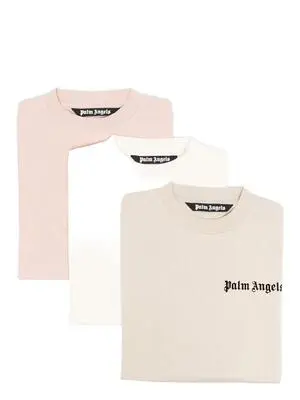 Palm Angels Logo-print T-shirt Pack Of 3 - Neutrals