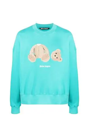 Palm Angels Bear Motif Crewneck Sweatshirt - Blue