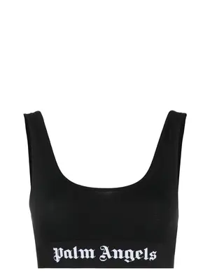 Palm Angels Logo-tape Triangle Bra - Black