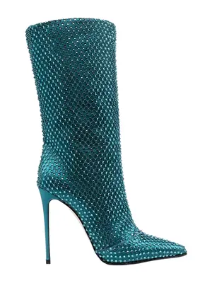 LE SILLA Gilda 120mm Crystal-embellished Boots - Blue