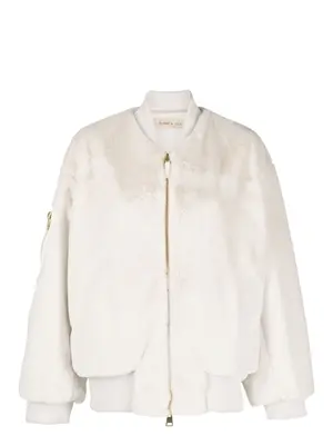 BLANCA VITA Faux-fur Bomber Jacket - White