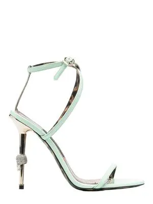 Philipp Plein Leopard 115mm Skull-embellished Sandals - Green