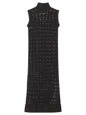 GANNI High-neck Metallic Dress - Black