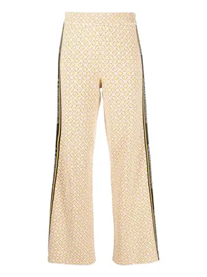 J. LINDEBERG J.Lindeberg Monogram-Print Logo-Tape Trousers