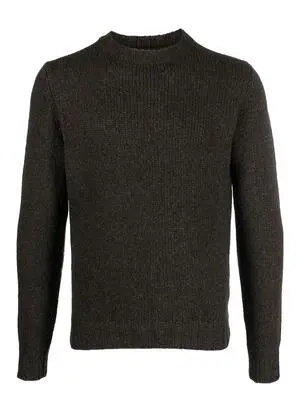 DELL'OGLIO Crew-neck Yak-blend Jumper - Brown