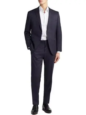 BOSS Huge Solid Wool Suit - Dark Blue
