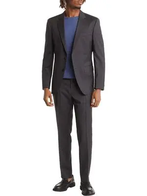BOSS Huge Solid Wool Suit - Dark Grey