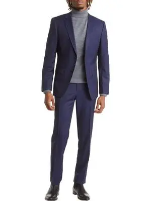 BOSS Huge Solid Wool Suit - Dk Bu