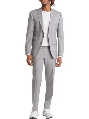 BOSS Huge Solid Wool Suit - Med Gy