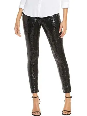 Commando High Waist Sequin Leggings - Black