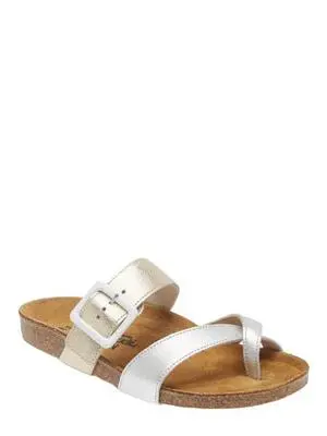 Naot Fresno Slide Sandal - Silver/ Gold Leather