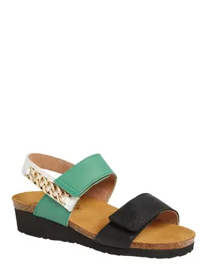 Naot Naot Eliana Slingback Sandal Black/ Soft Jade/ Oily Bark