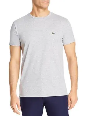 Lacoste Crewneck Pima Cotton Tee - Silver Gray Chine