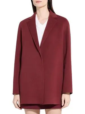 Theory Clairene Double Face Jacket - Oxblood Red
