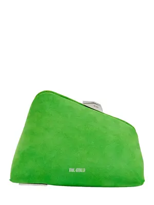 Attico Midnight Suede Leather Clutch - Green