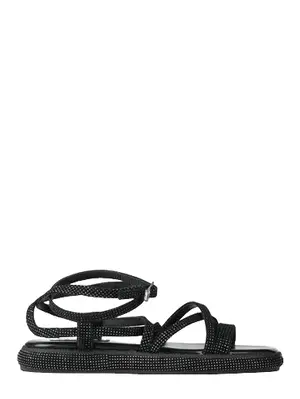 LIU •JO Leather Strappy Sandals - Black