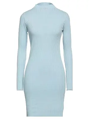 John Elliott Mini Knitted Ribbed Dress Sky Blue