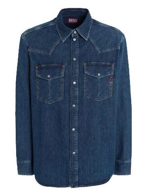 DIESEL® D-ocean Western Shirt Man Denim Shirt Blue Size Xl Cotton
