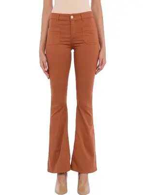 TWINSET Flared Pants With Crystals - Brown