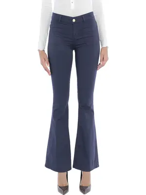 TWINSET Flared Pants With Crystals Midnight Blue