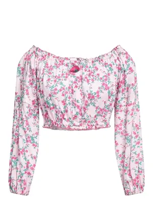Poupette St Barth Floral Crop Top - Pink