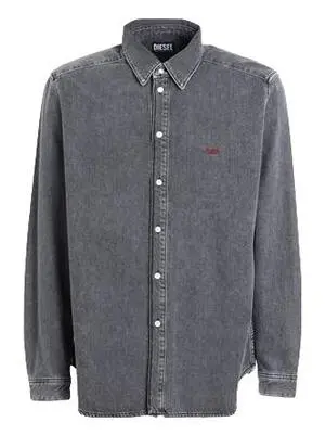 DIESEL D-simply Basic Shirt Man Denim Shirt Grey Size S Cotton