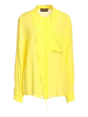 TRUSSARDI Crepe Shirt With Appliqués - Yellow