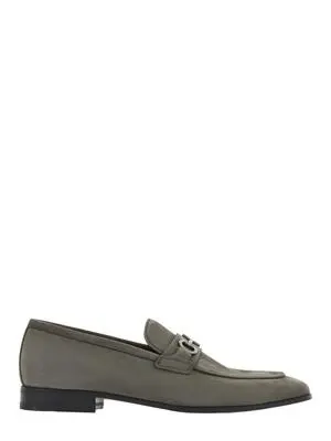 FERRAGAMO Ferragamo Moccasin With Gancini Ornament Grey