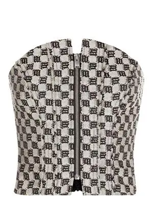 MISBHV Monogram Jacquard Corset Top